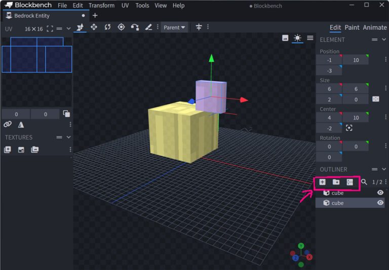 マイクラ アドオン制作 Blockbenchでモデリング | 穴みっけ。