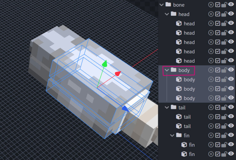 マイクラ アドオン制作 Blockbenchでモデリング 4 | 穴みっけ。
